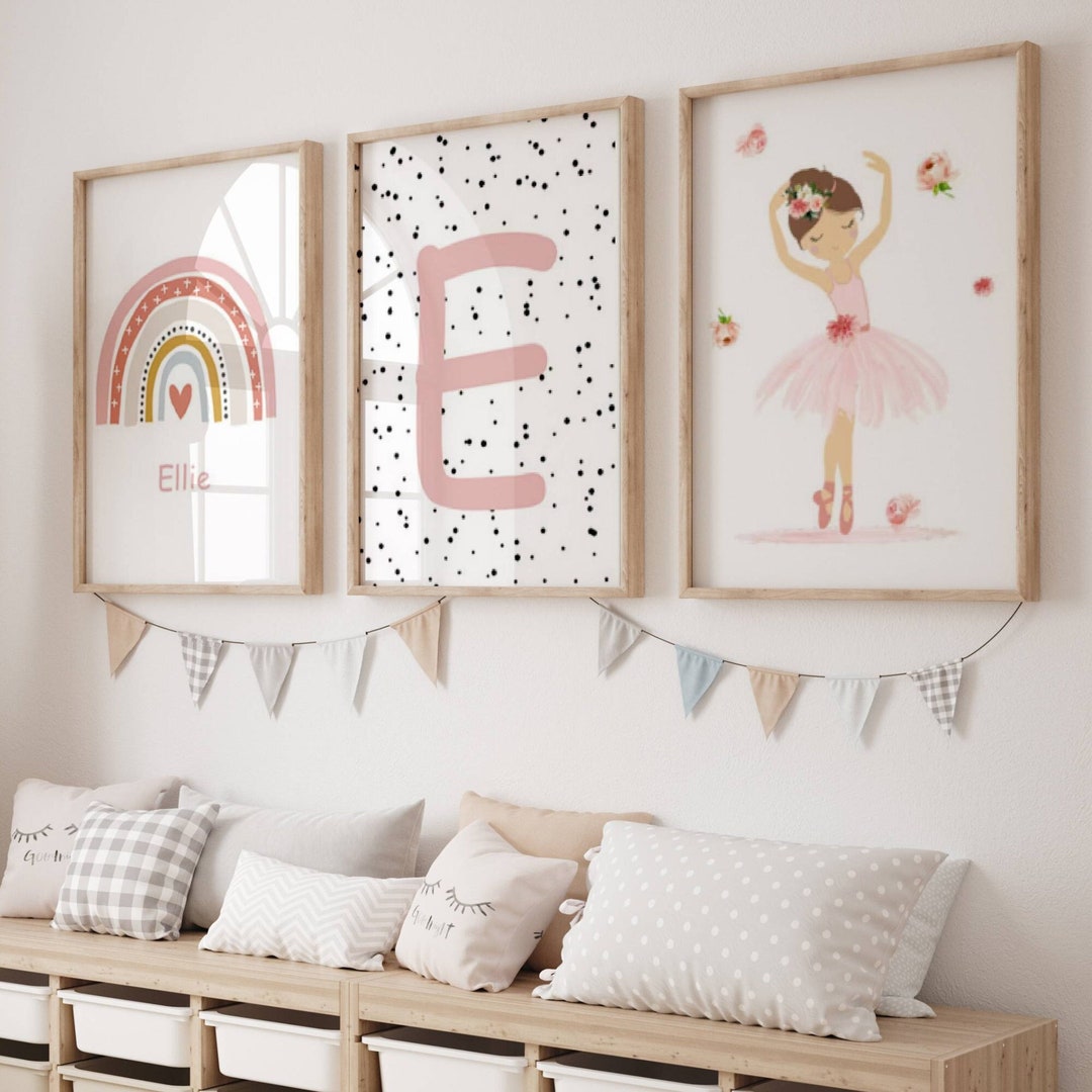 Children's Girl's Room Poster - Rainbow Illustration, Dancer and ...