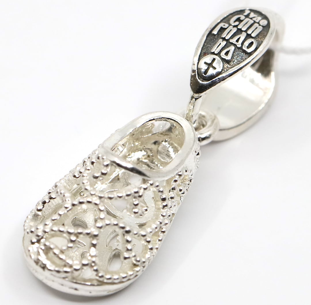 Miracle of St Spyridon Slippers Small Body Prayer Charm Pendant Silver ...
