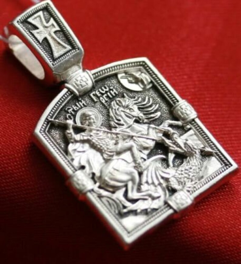 St George Warrior Patron Protective Body Pendant. Russian Orthodox ...