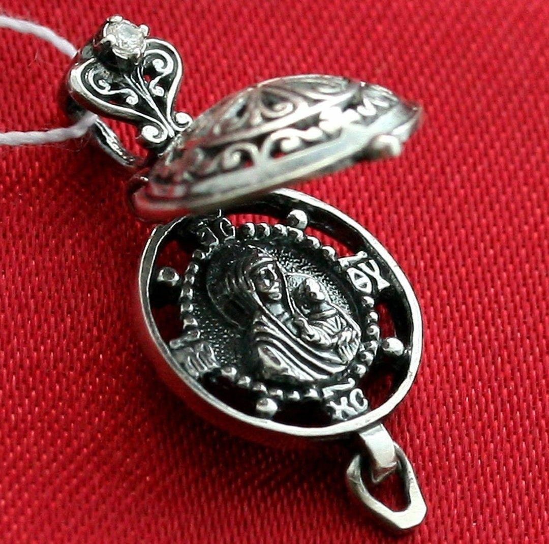 Mother of God Kazan Small Christian Body Pendant. Open Work Charm ...