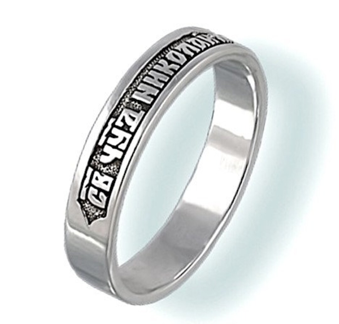 St Nicholas Prayer Greek Orthodox Religious Ring Silver 925. Christian ...