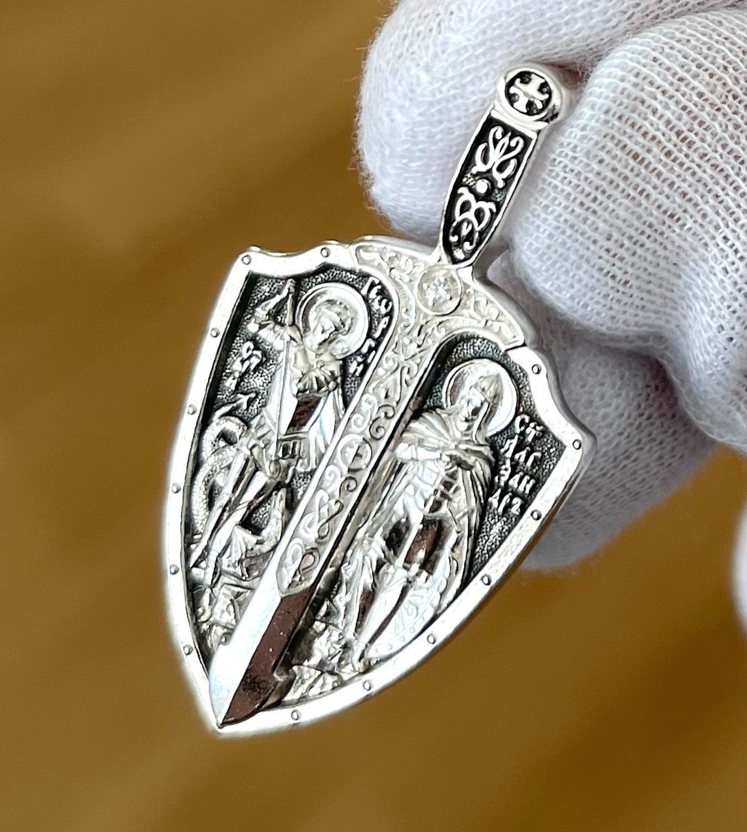 Orthodox Warrior Shield St George St Alexander Nevski Patron Protective ...