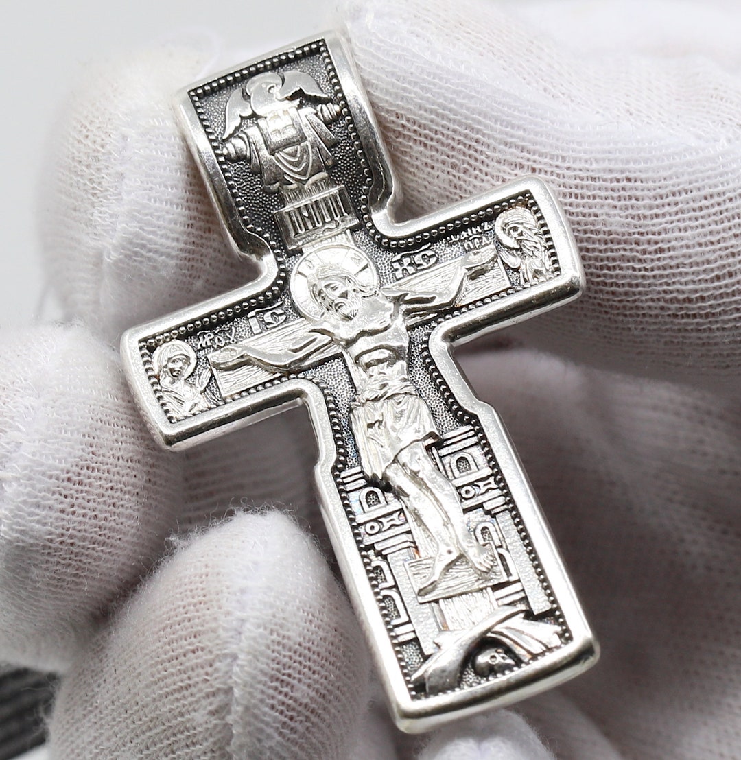 Big Orthodox Greek Saint Nicholas Wonderworker Christin Body Cross for ...