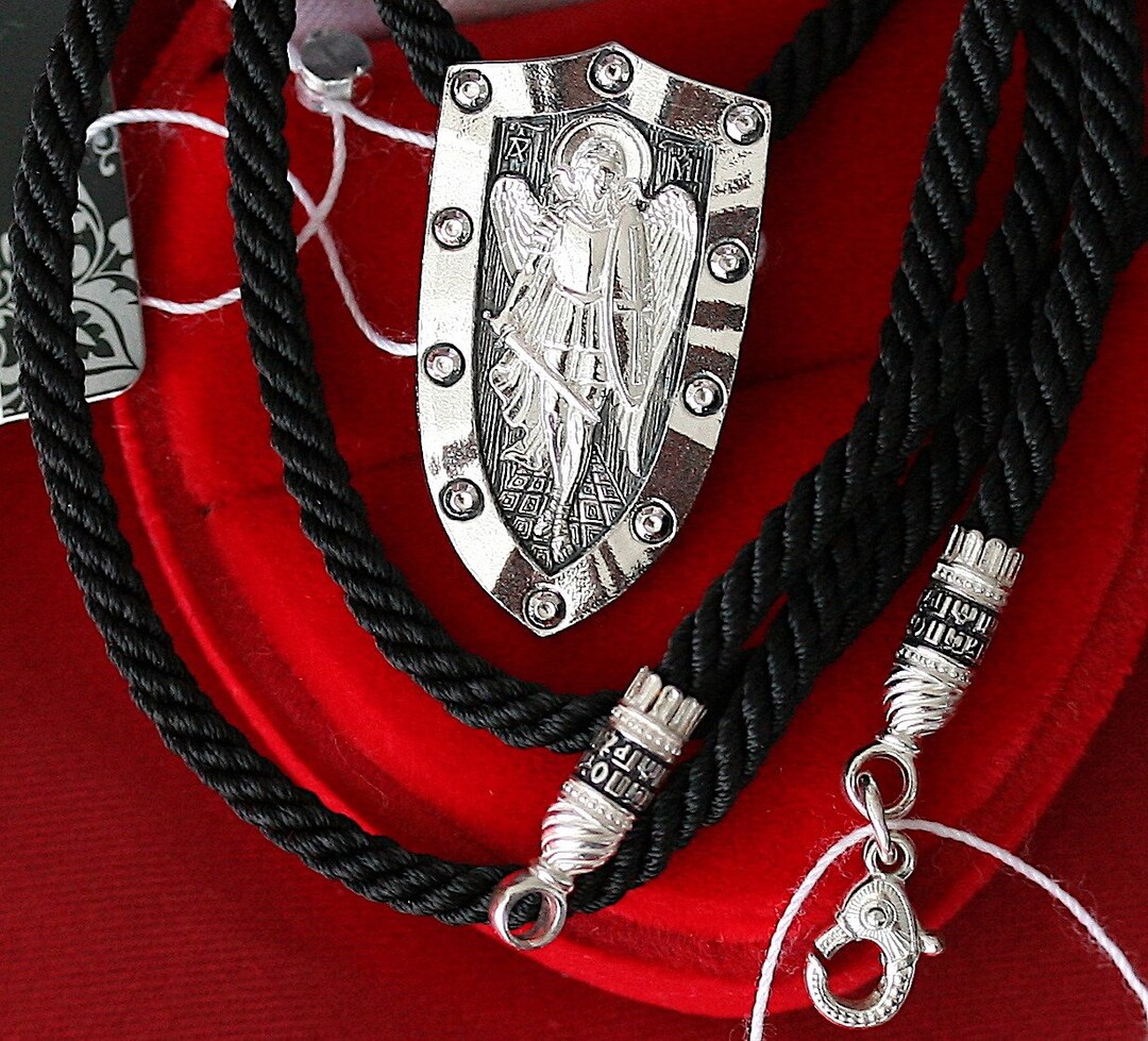 Greek Orthodox Archangel Michael Protective Body Amulet Shield Silver ...