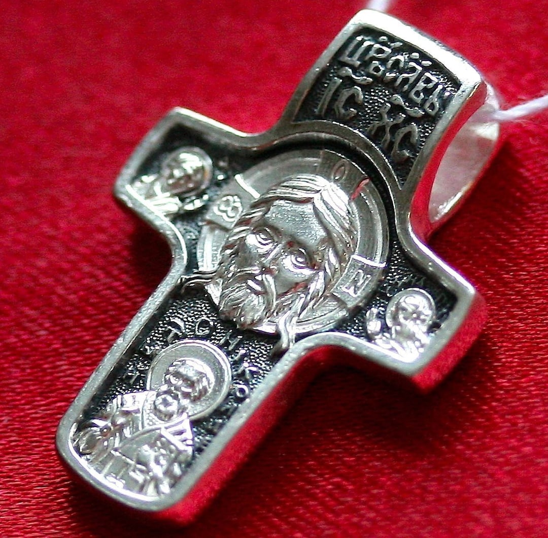 Mother of God Sign ( Pokrov ) Russian Orthodox Crucifix Silver 925 ...