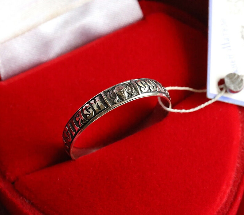 Vintage Holy Face Russian Orthodox Prayer Ring. Sterling Silver 925 ...
