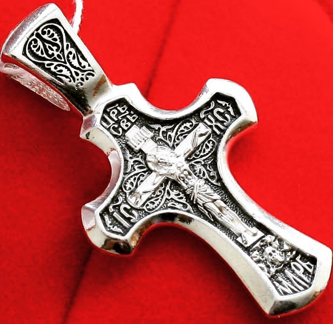 Orthodox Cross Necklace Christian Body Prayer Cross Save and Protect ...