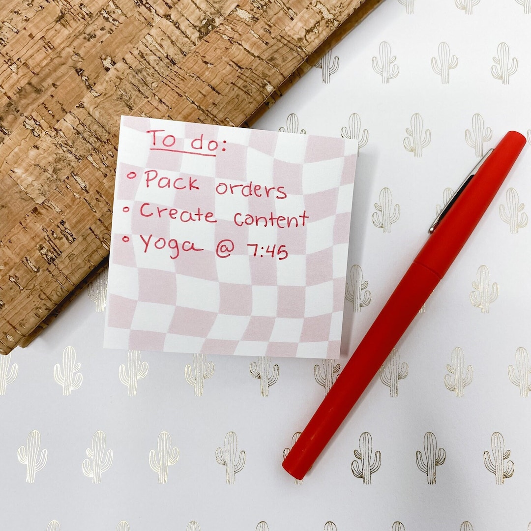 Checkered Sticky Notes, Cute Sticky Notes, Cute Stationary - Etsy