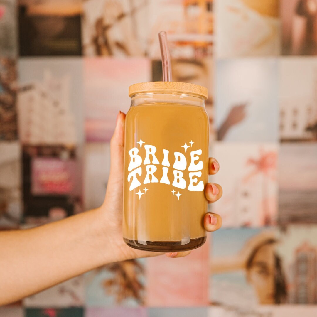 Bride Tribe Glass Cup, Bridal Proposal Gift Idea, Bridal Party Glass ...