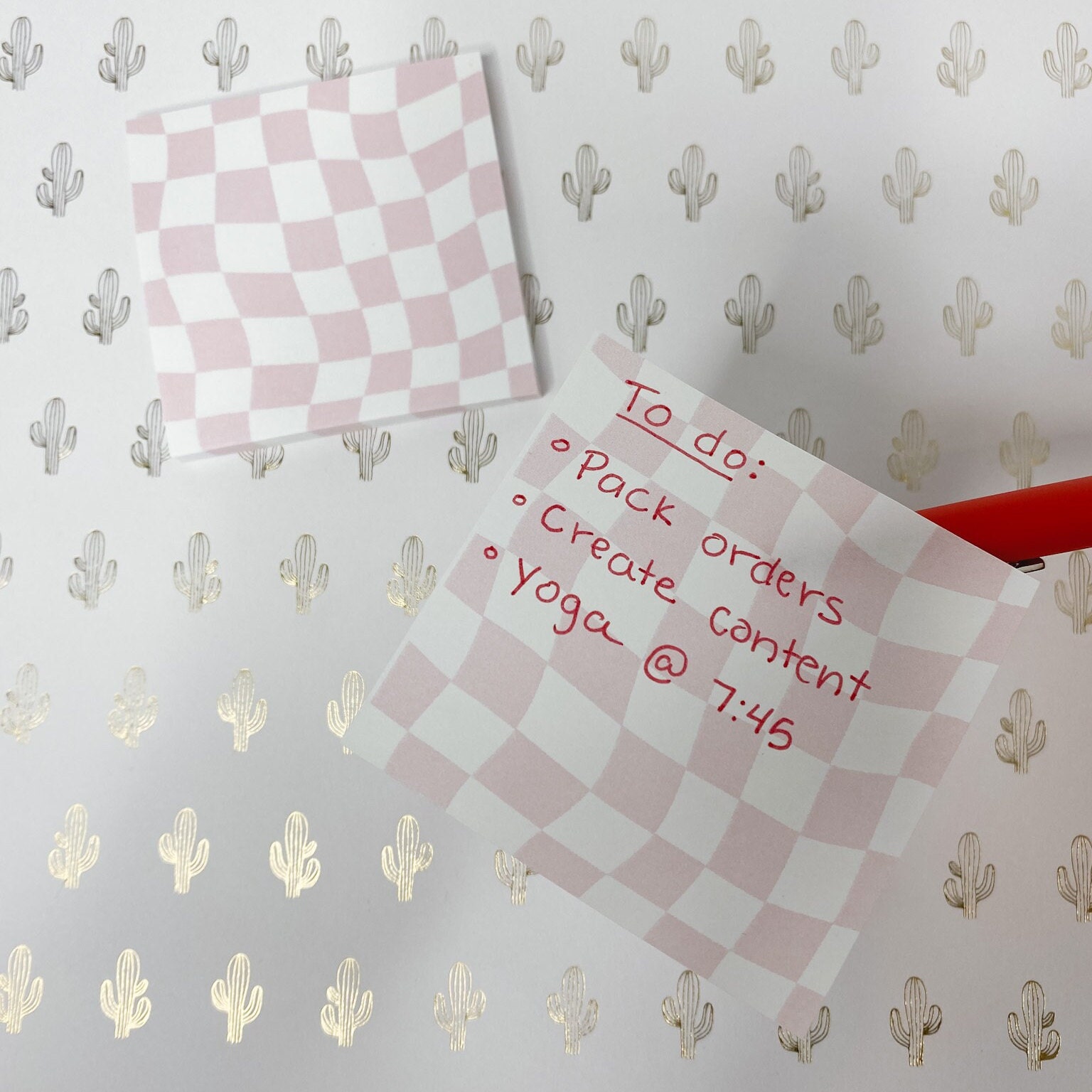 Checkered Sticky Notes Cute Sticky Notes Cute Stationary - Etsy