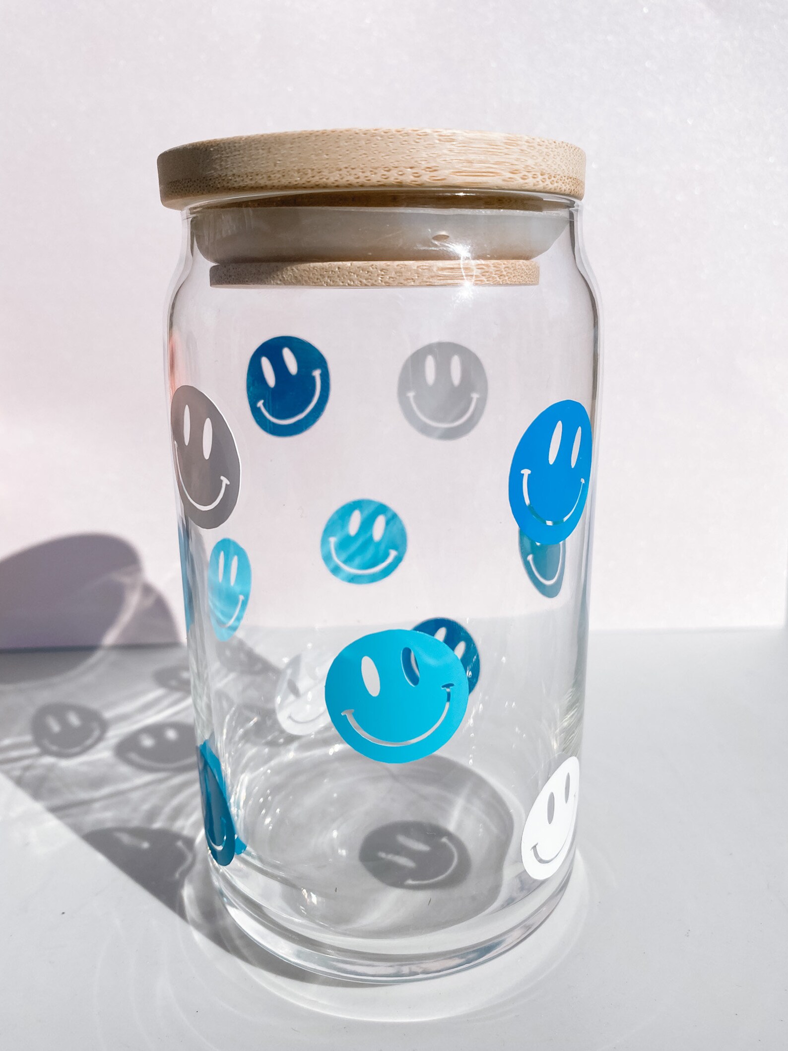 Smiley Face Glass Cup Iced Coffee Glass Cup Trendy Glass - Etsy
