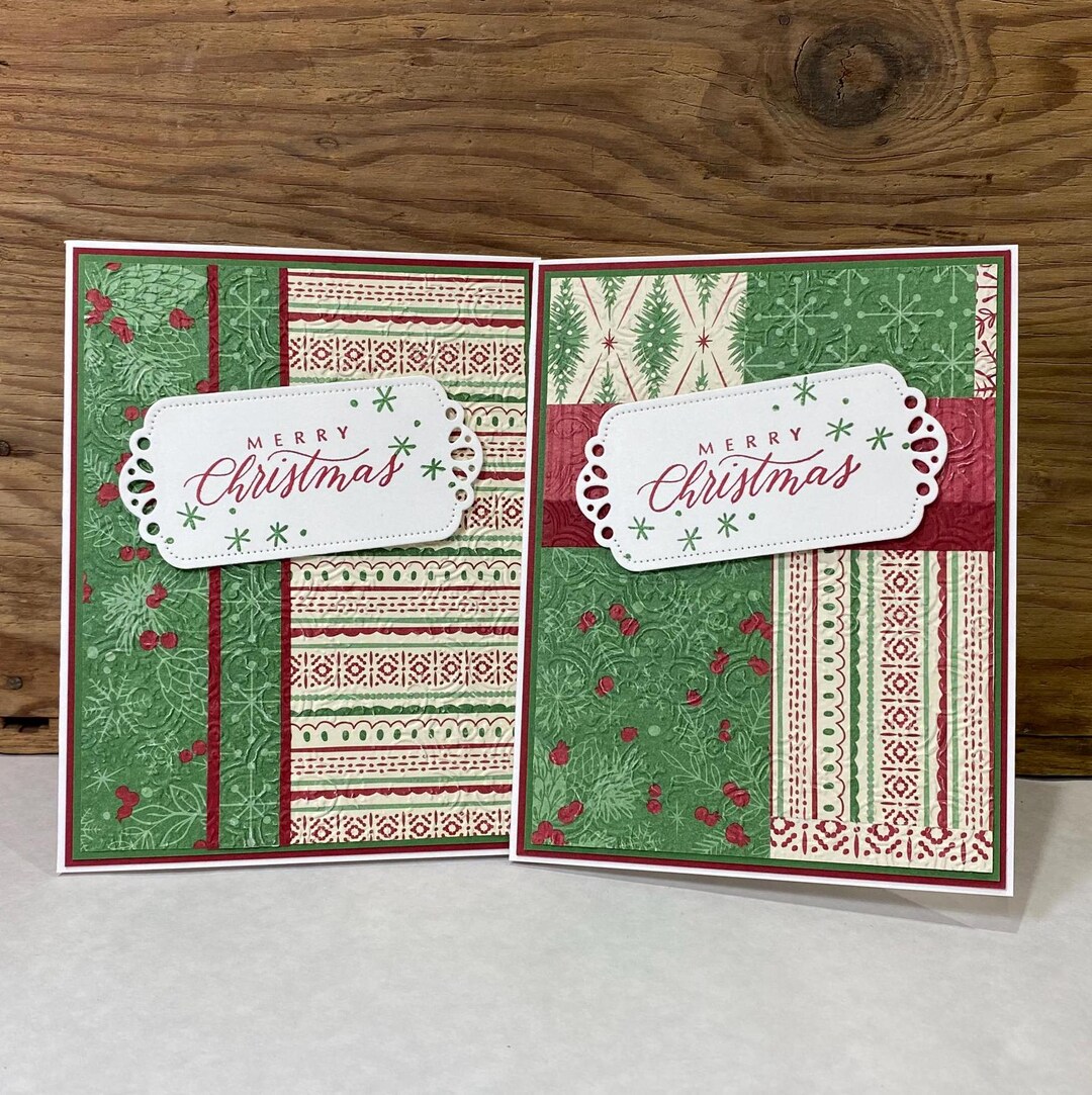 Handmade Christmas Cards Set of 2 Cards Merry Christmas Holiday Cards ...
