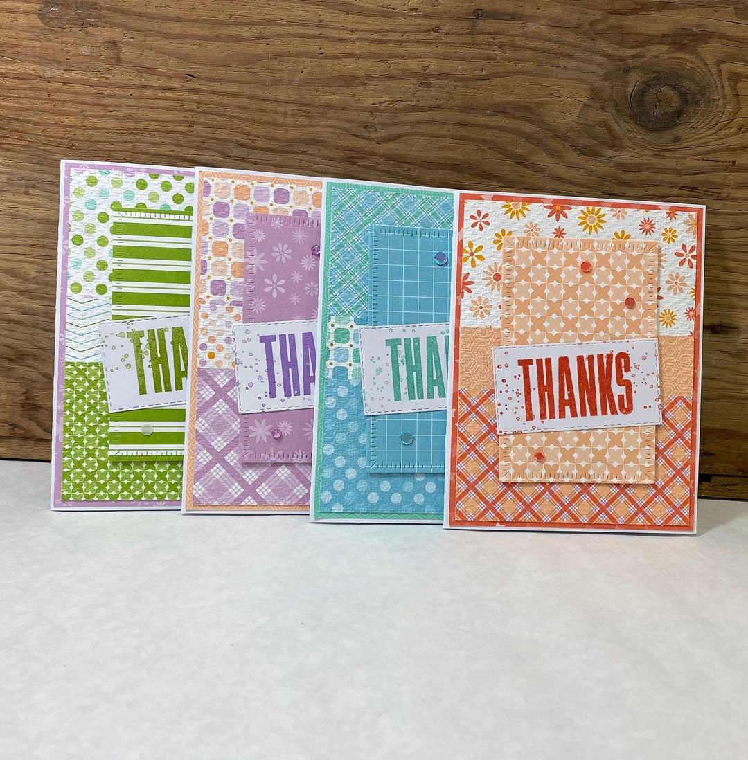 Set of 4 Handmade Thank You Notes Thank You Cards Card Thank You ...