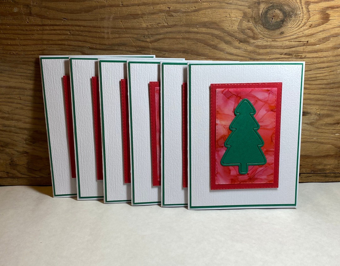 Handmade Christmas Cards Set of 6 Cards Merry Christmas Holiday Cards ...
