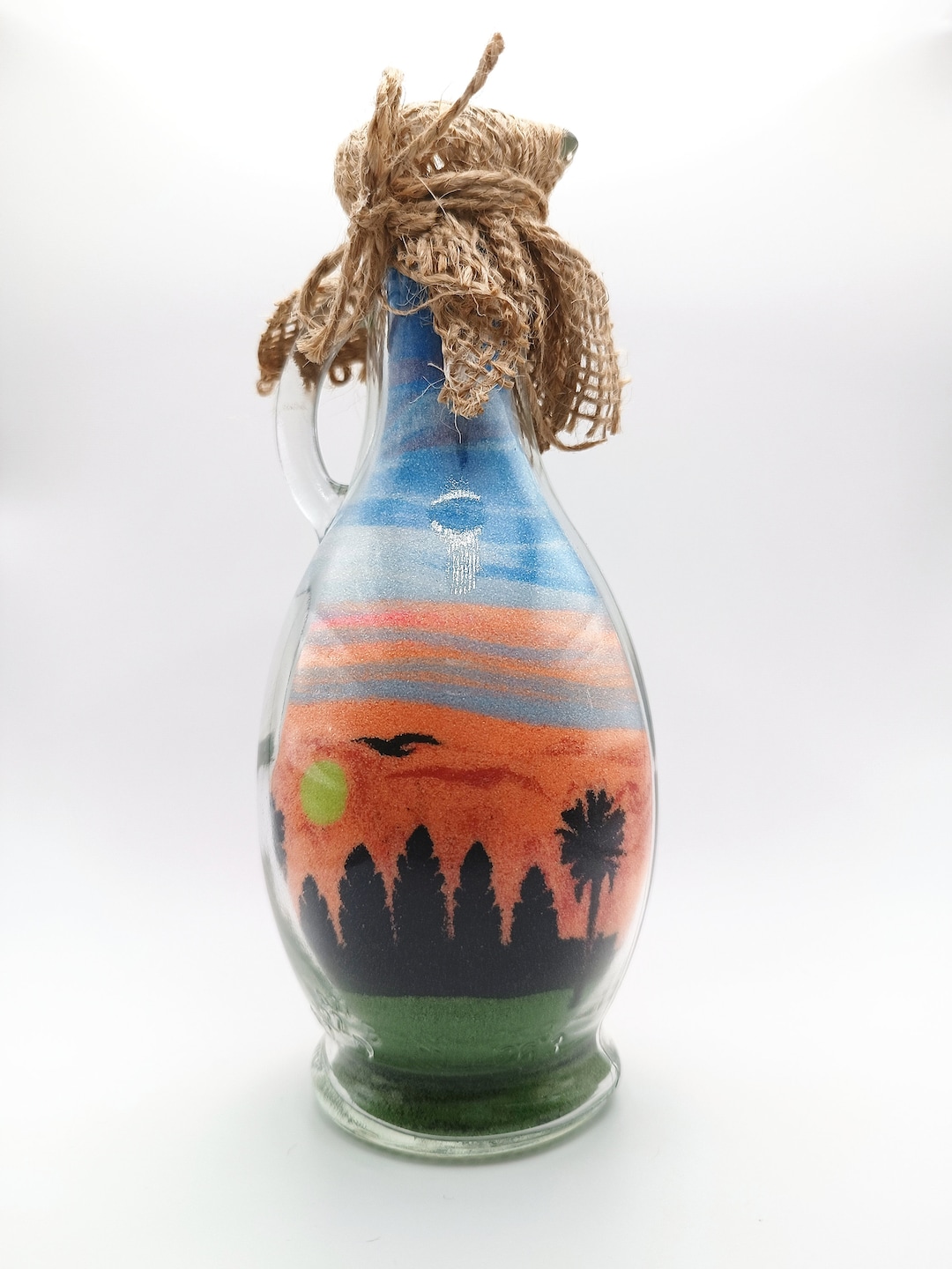 SAND ART Glass Bottle Gift, Asian Temple Angkor valentine's Day Gift - Etsy