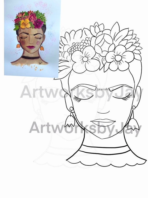 Frida Colouring Page Instant Download | Etsy
