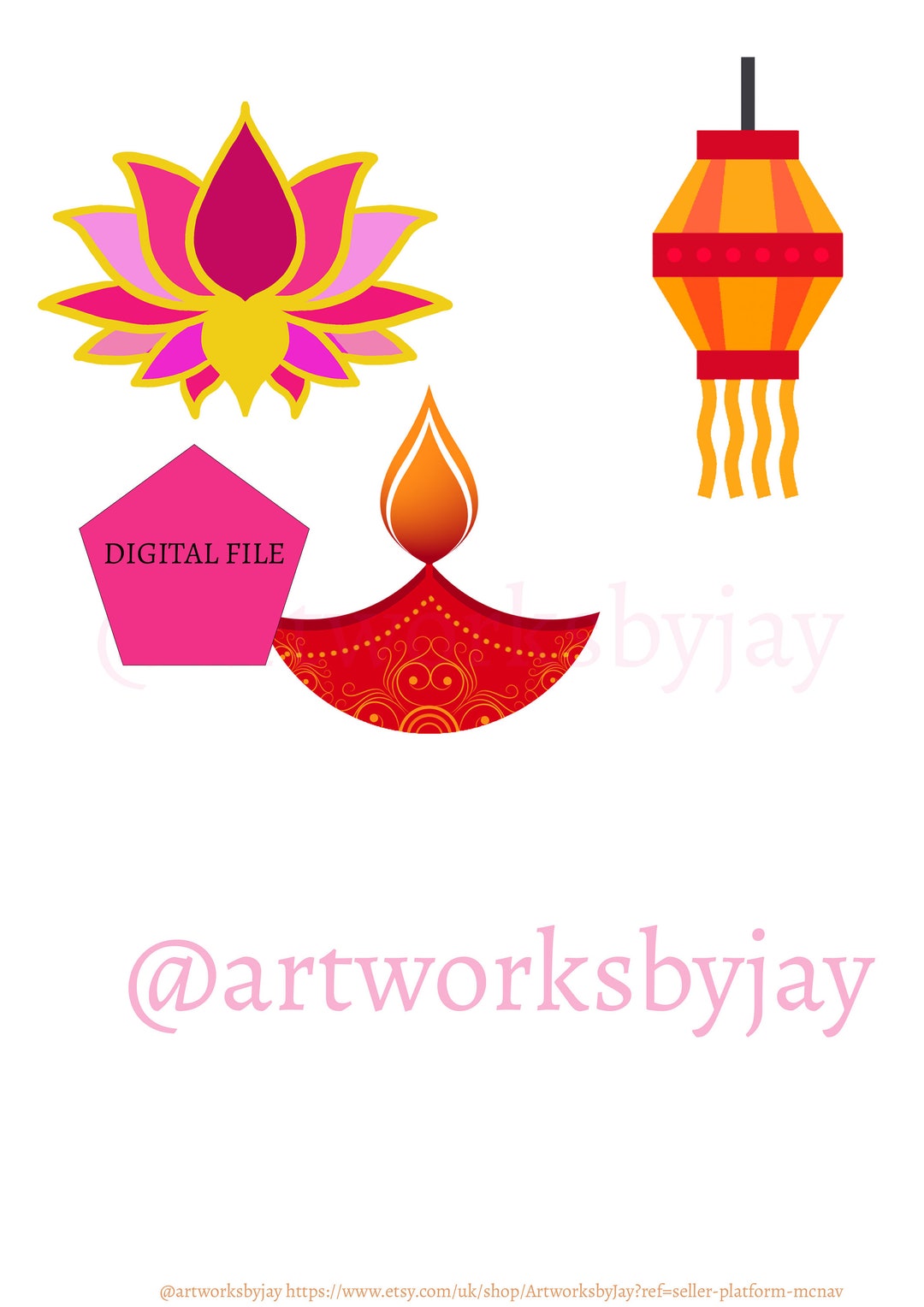 Printable Instant Digital Lantern File for Diwali , Halloween, Birthday ...