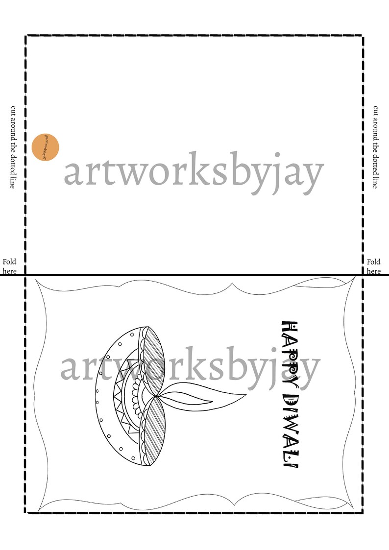 Diwali Printable Coloring Page, Kids Art and Craft, Instant Download ...