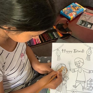 Diwali Printable Coloring Page, Kids Art and Craft, Instant Download ...
