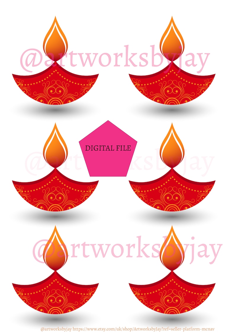 Printable Diwali Thoran in Diya, Lotus and Latern Designs - Etsy