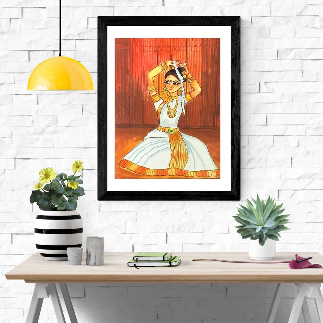 Original Handpainted Kerala Mural Onam Painting - Mohiniyattam Dancer ...