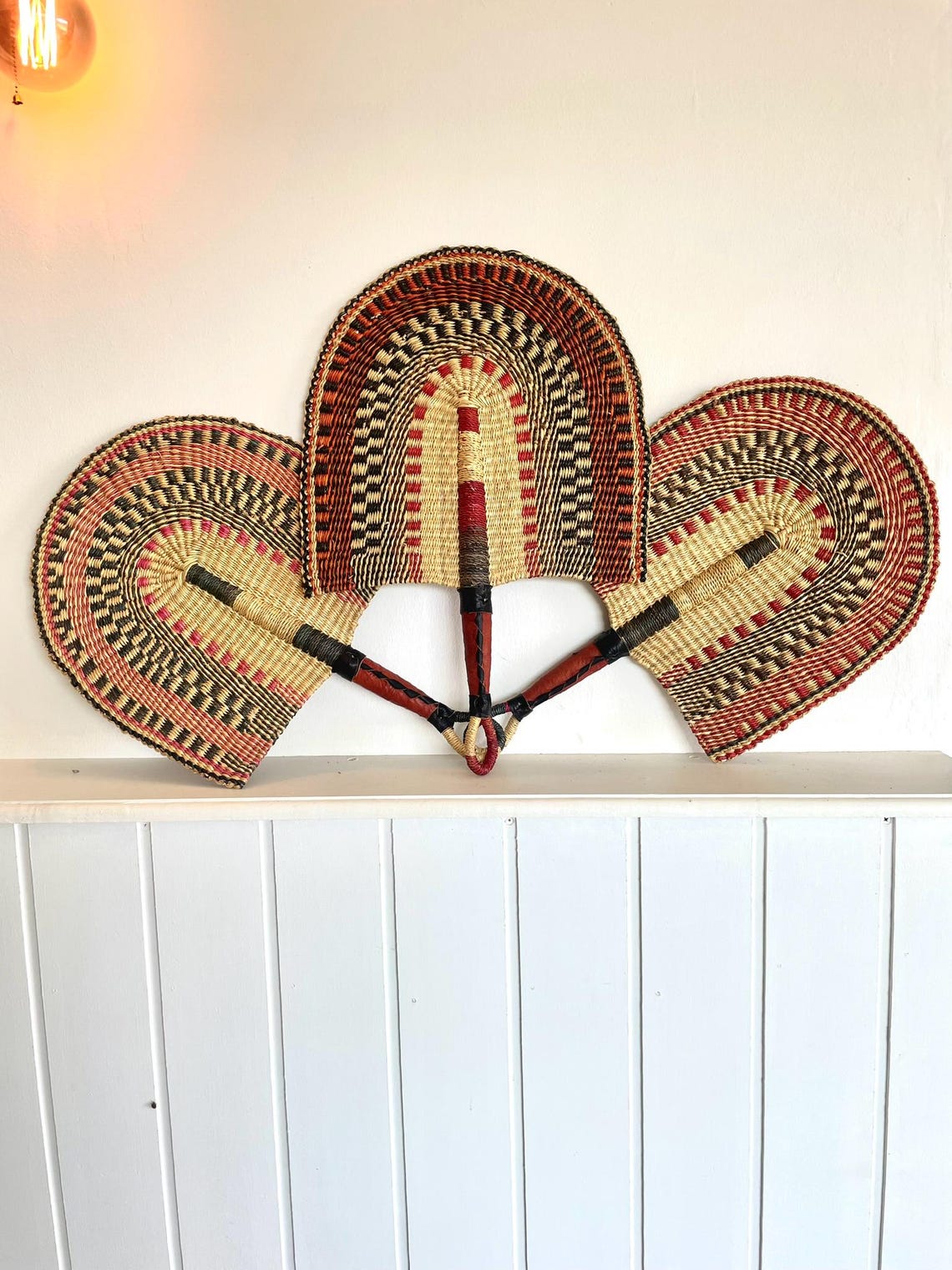 Bolga Fans | Authentic Ghanaian Woven Fans | Wall Decor | Set of 3 ...