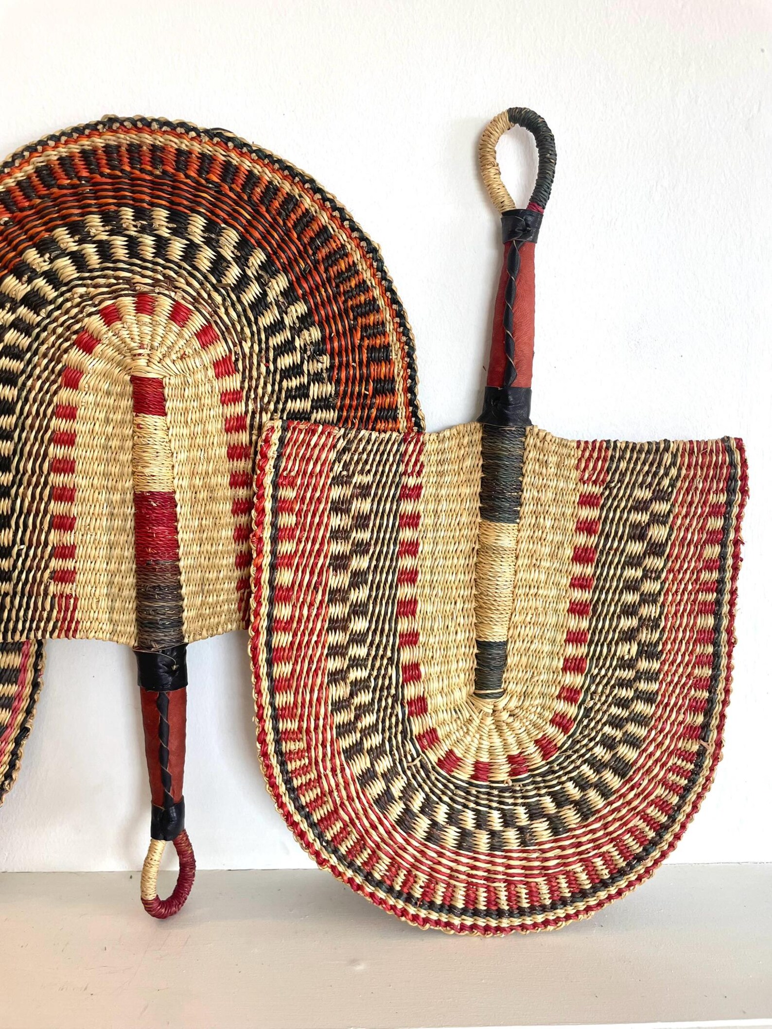Bolga Fans | Authentic Ghanaian Woven Fans | Wall Decor | Set of 3 ...
