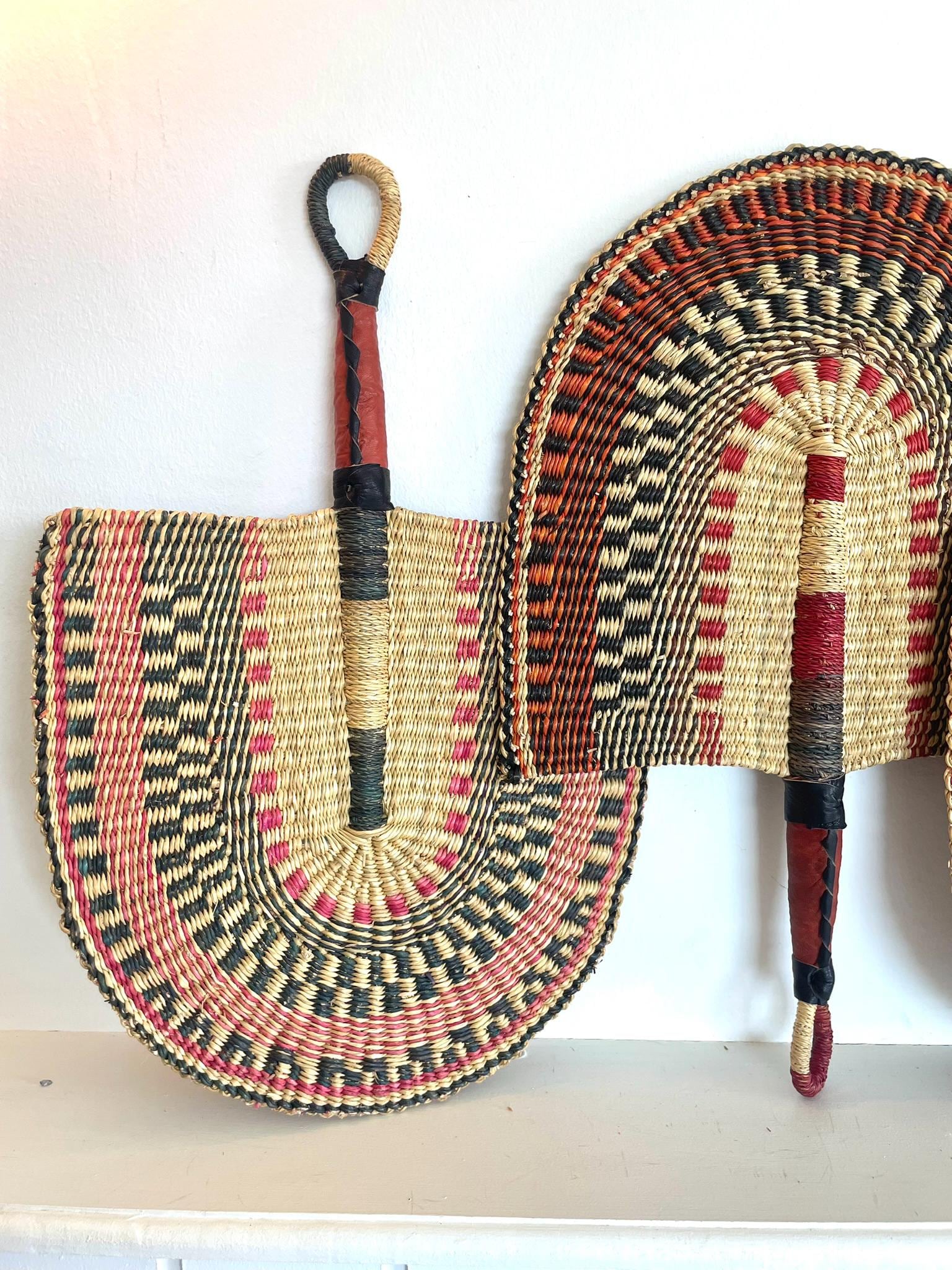 Bolga Fans | Authentic Ghanaian Woven Fans | Wall Decor | Set of 3 ...