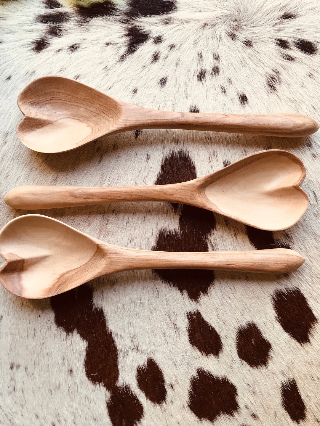 Artisan Handcarved Wooden Heart Spoons Sustainable Teak Utensils Heart ...