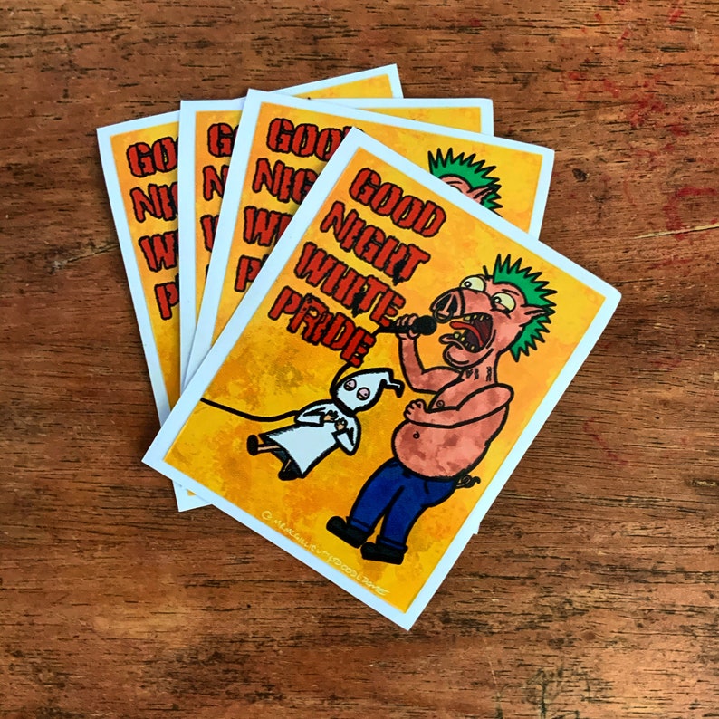 Good Night White Pride Sticker | Etsy