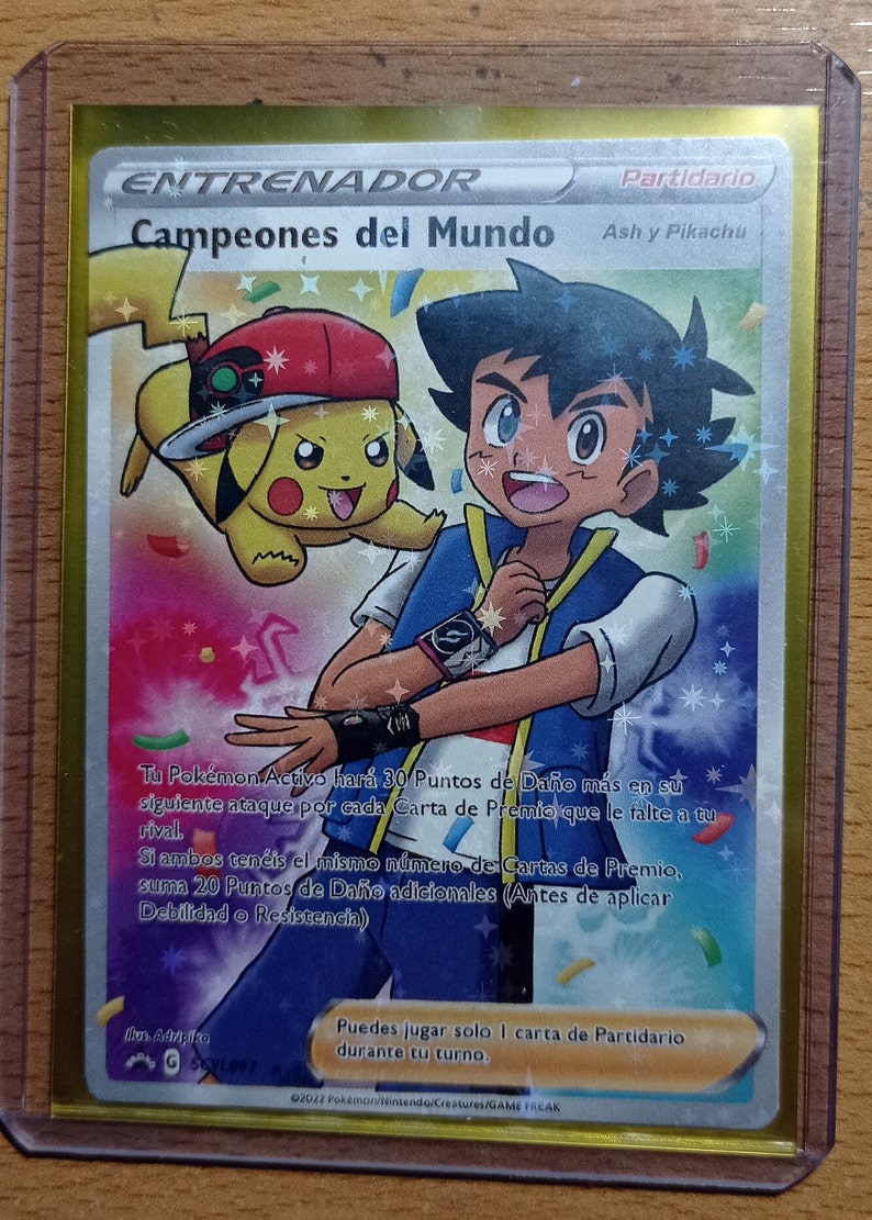 Ash and Pikachu Pokemon Card english/ Spanish - Etsy