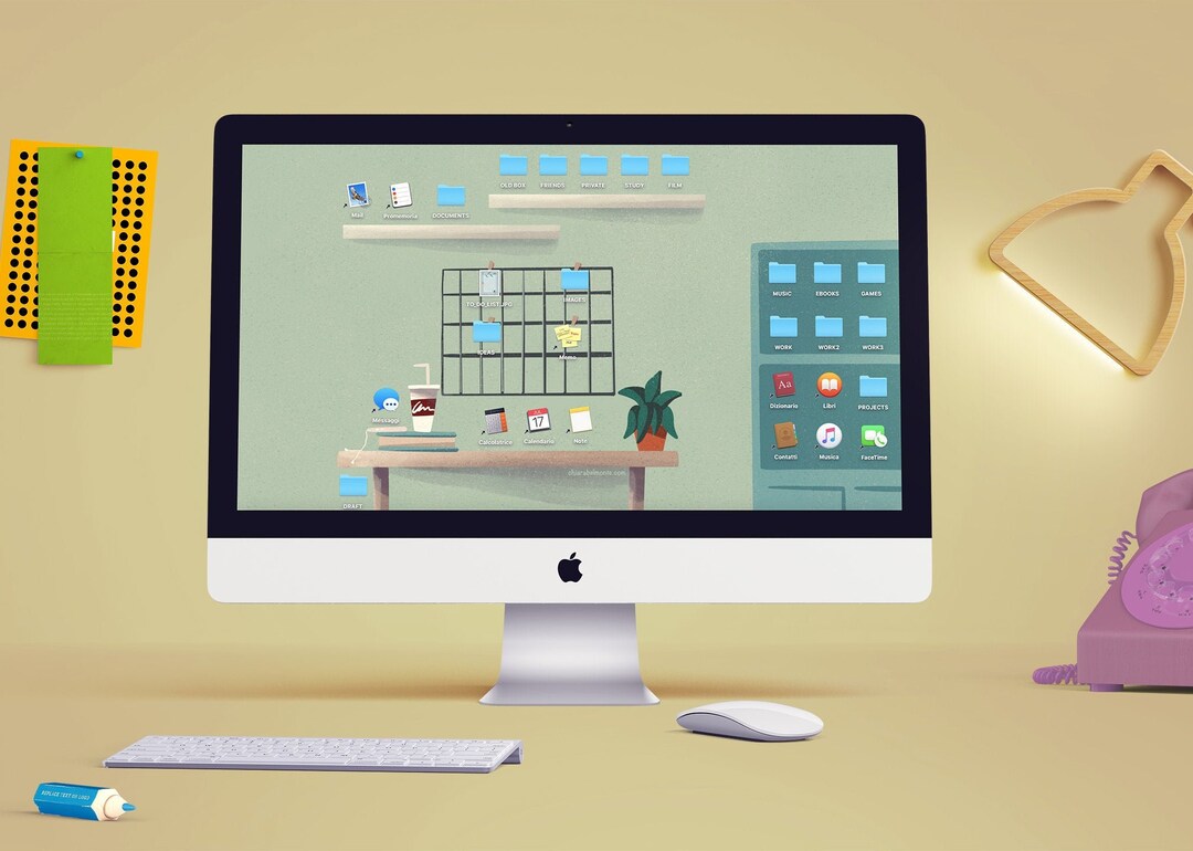 Desktop Organizer Boho Style, Wallpaper Desktop, Digital Download ...