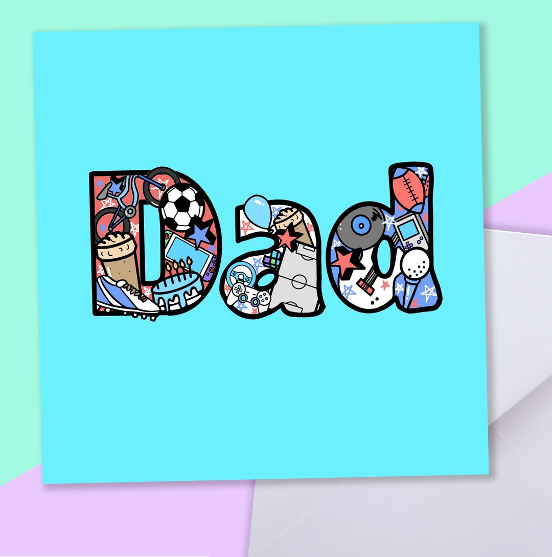 Dad Doodles Card - Etsy Österreich