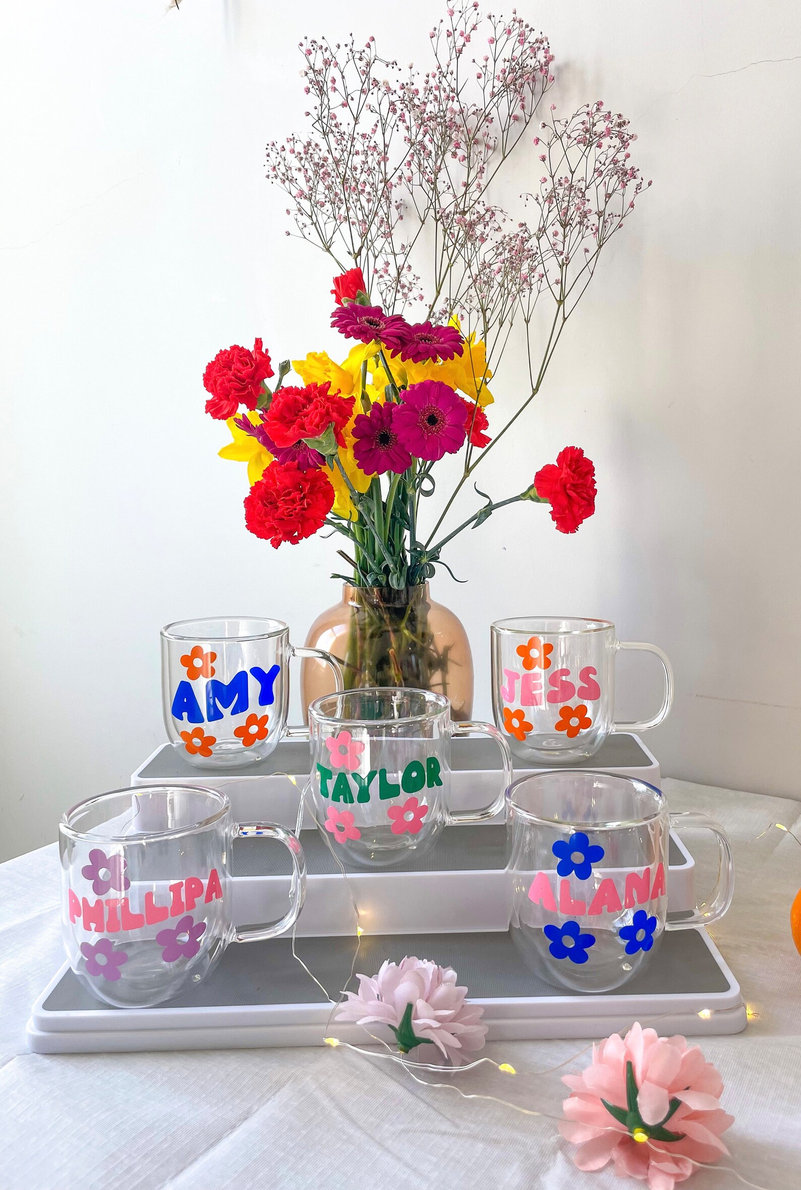 Name Coffee Mug Coffee Mug Glass Mug Daisy Mug Glass - Etsy