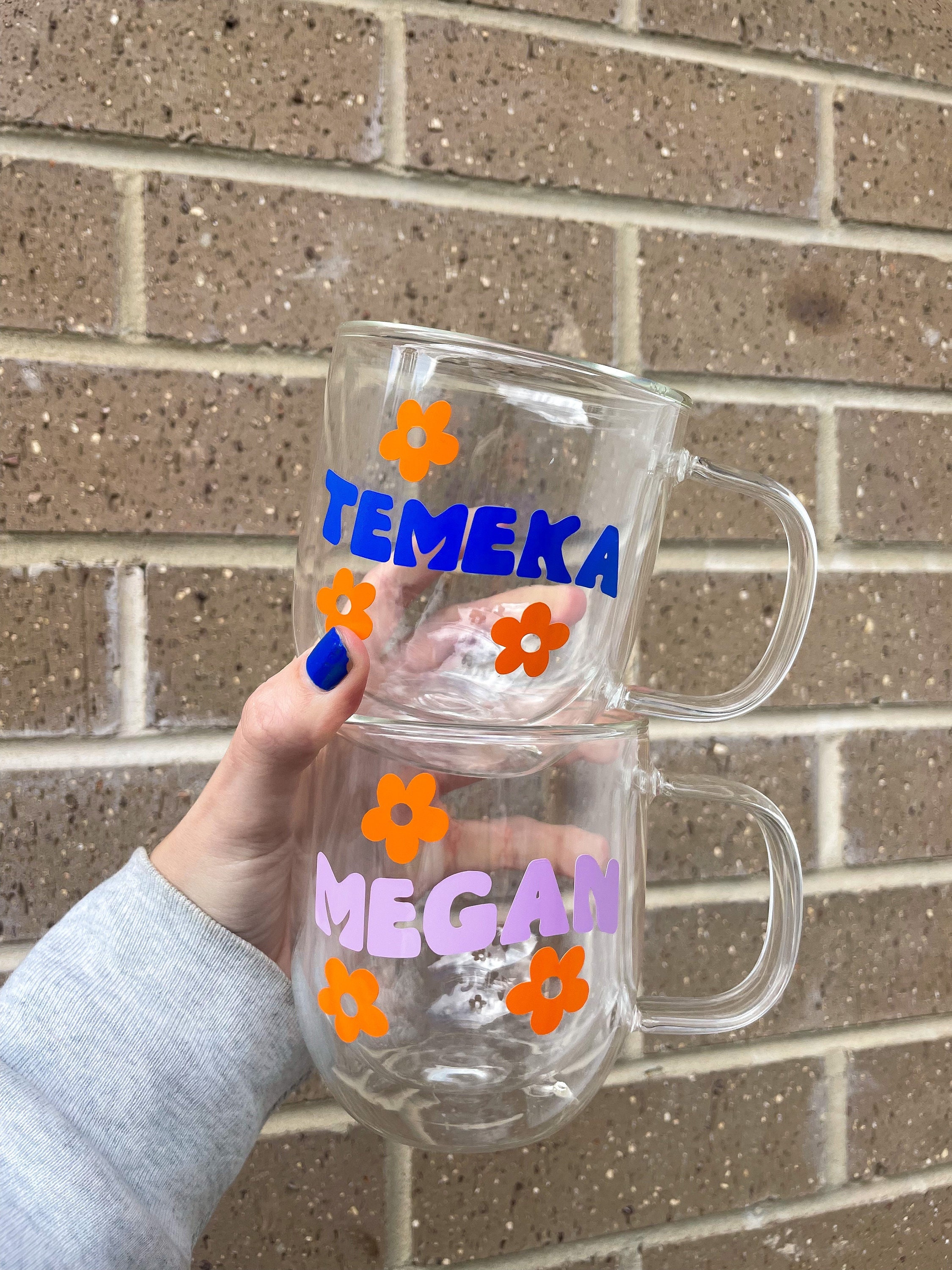 Name Coffee Mug Coffee Mug Glass Mug Daisy Mug Glass - Etsy