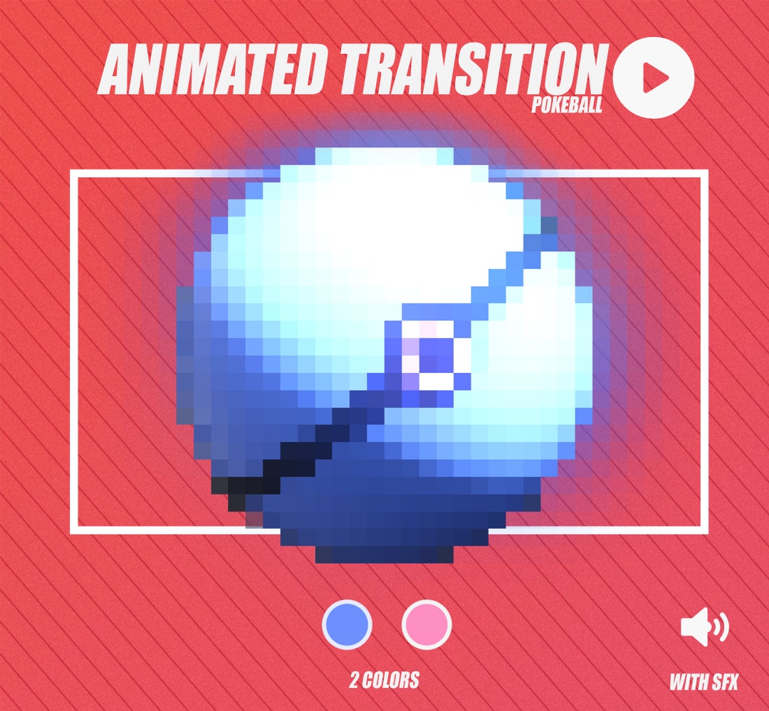 ANIMATED Transition: Pokeball (stinger) X2 COLORS - Pink - Blue // With ...