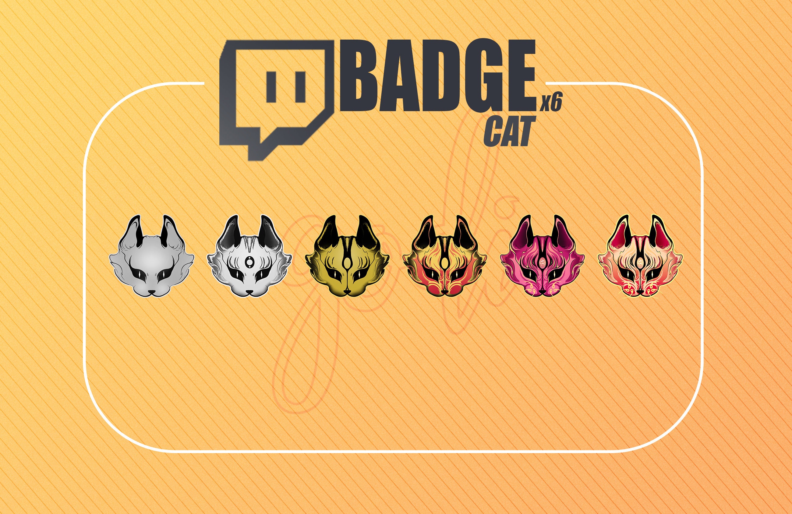 Twitch Badges CAT x6 | Etsy