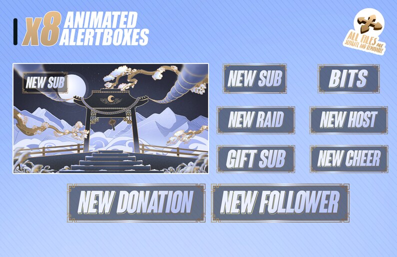 ANIMATED Moon Gate Stream Pack - 1 Artwork - 4 Sentences - 12 Badges ...