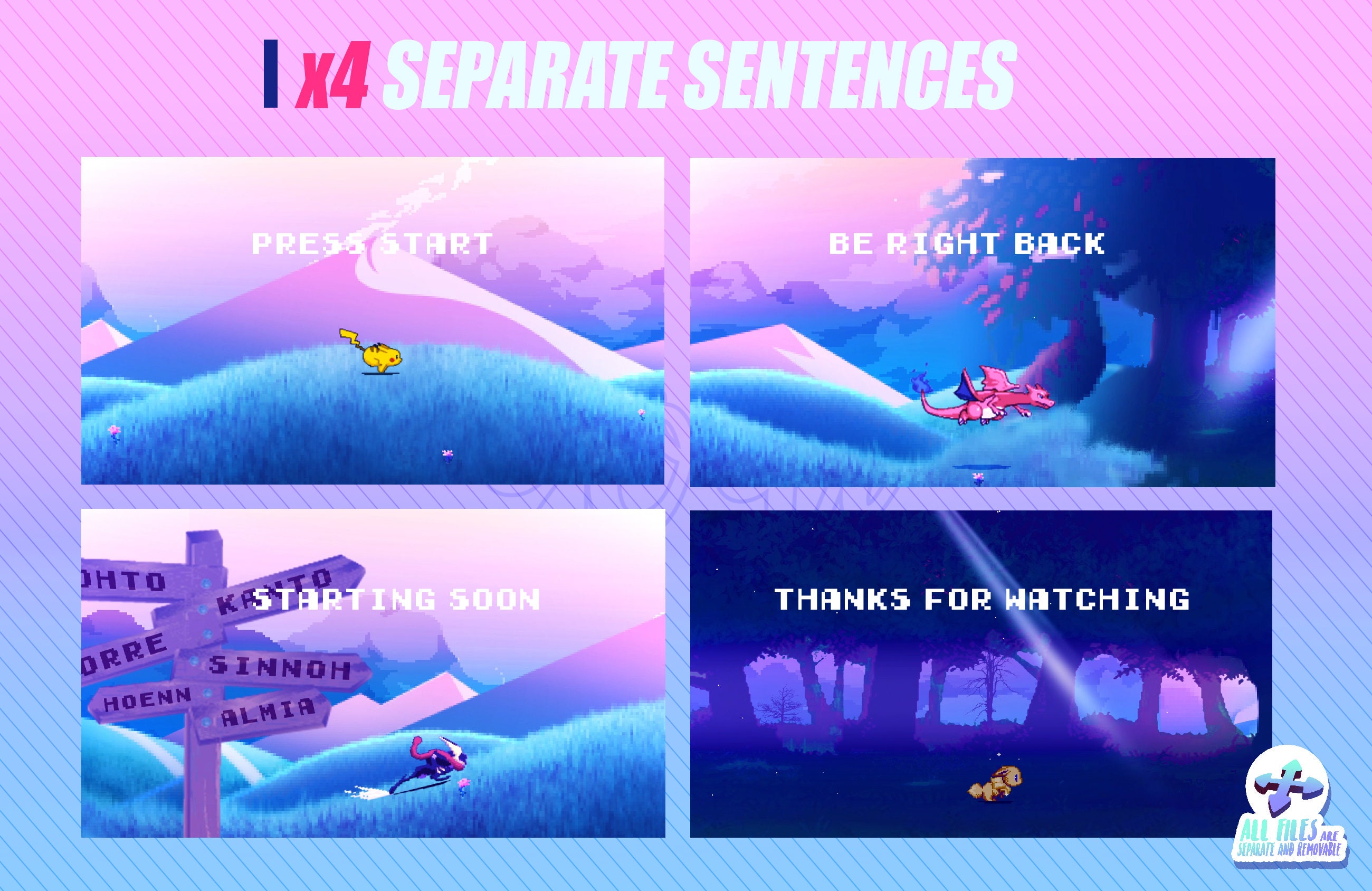 ANIMATED Pokemon Stream Pack 1 Artwork 1 Overlay 6 - Etsy