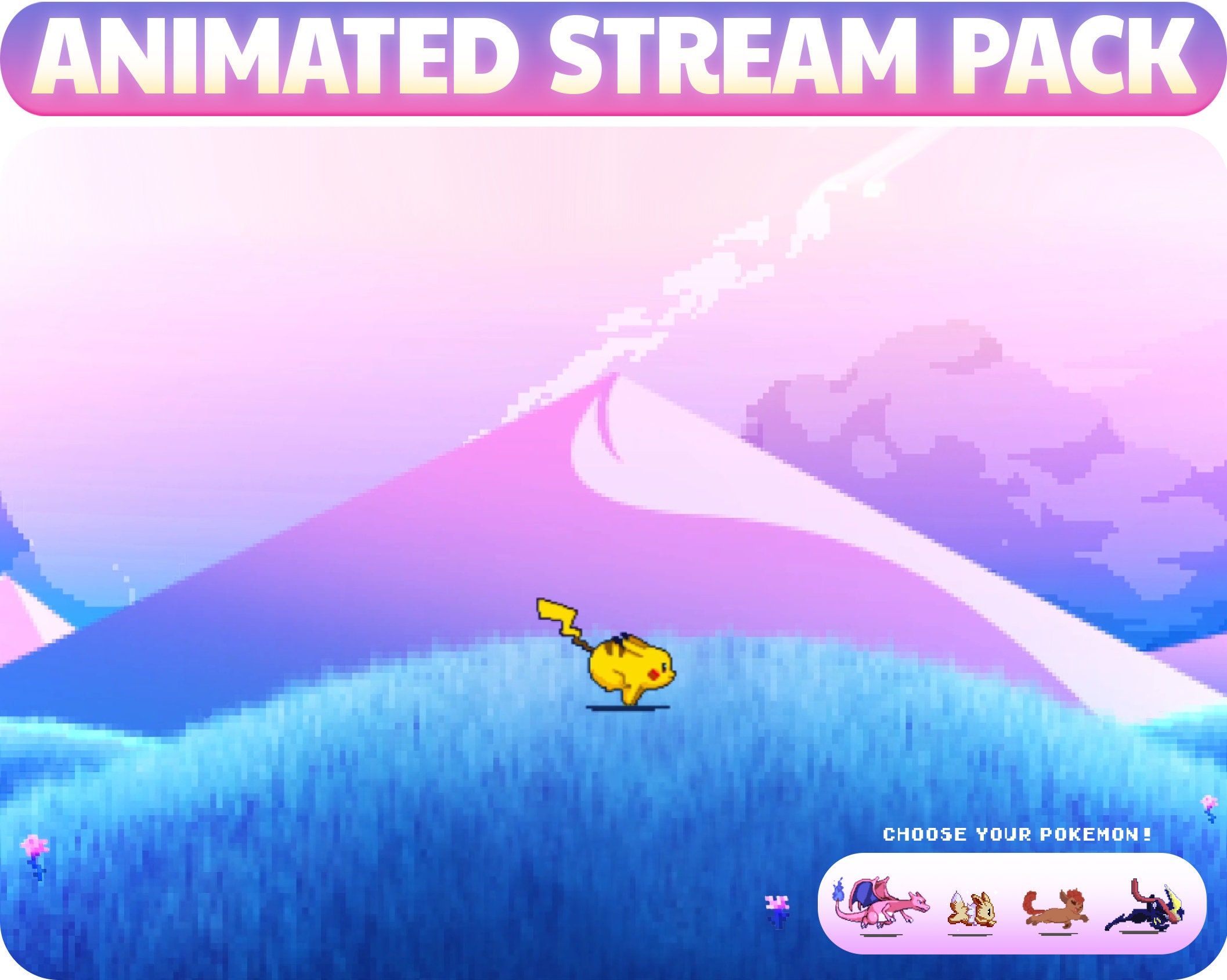 ANIMATED Pokemon Stream Pack 1 Artwork 1 Overlay 6 - Etsy