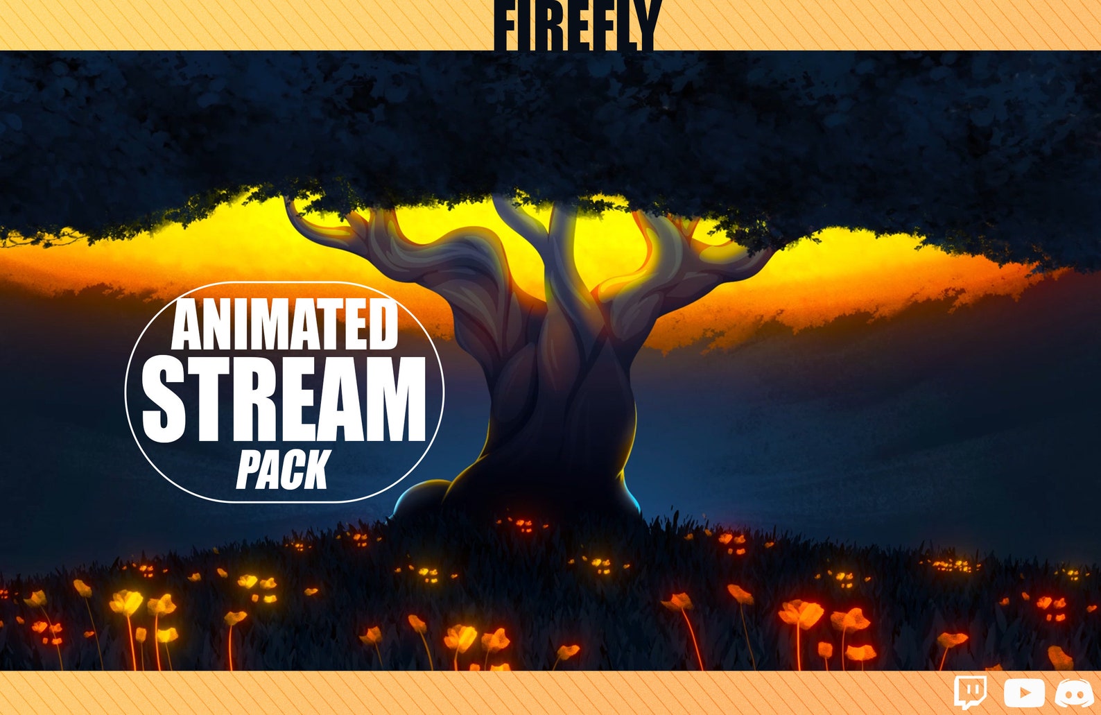 ANIMATED Orange FIREFLY Stream Pack 1 Artwork 3 Sentences | Etsy
