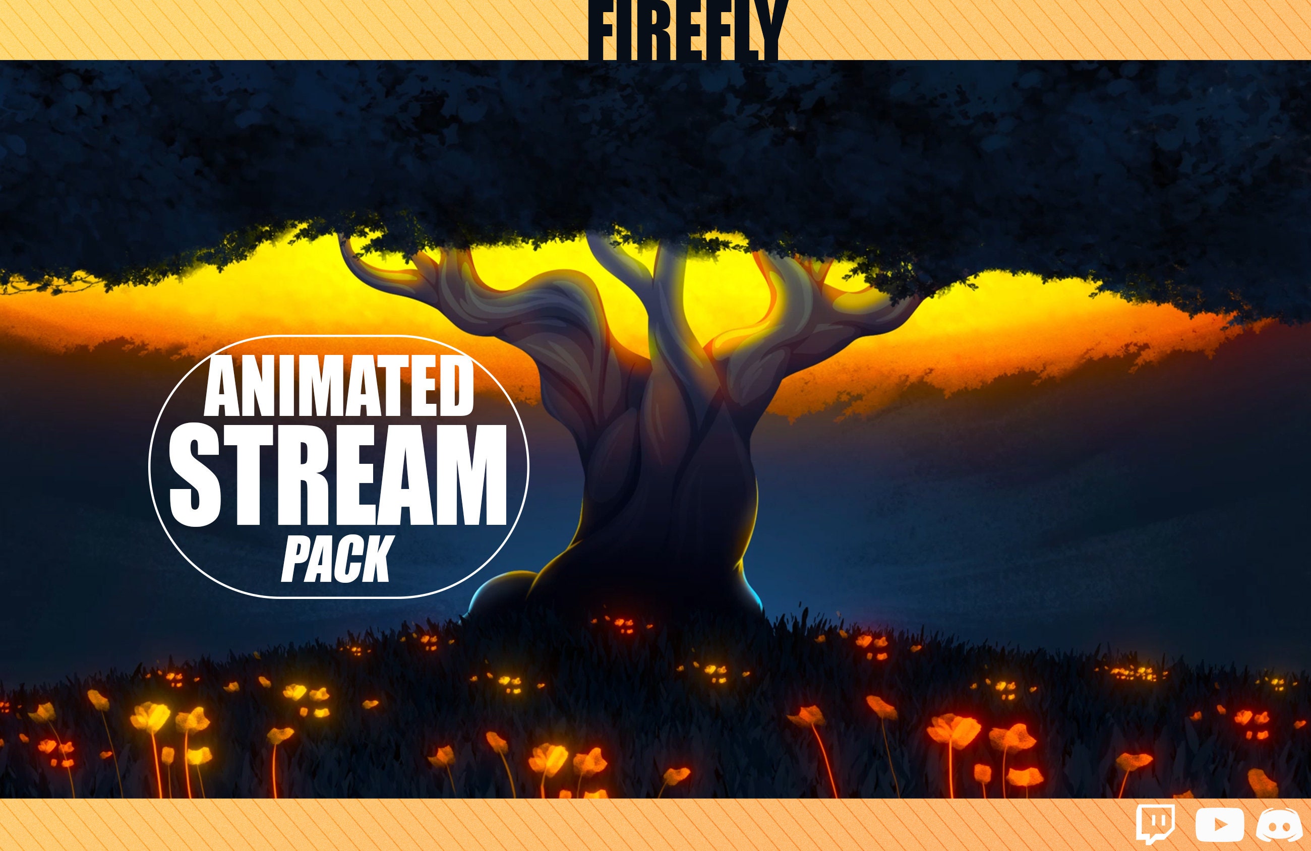ANIMATED Orange FIREFLY Stream Pack 1 Artwork 3 Sentences | Etsy