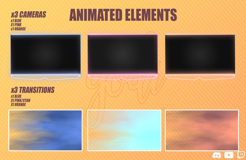 ANIMATED MOUNT FUJI Stream Pack - 3 Overlays - 3 Sentences - 6 Badges ...