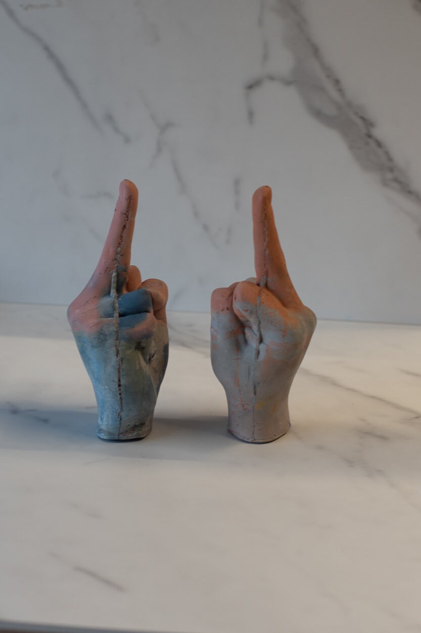 Decorative Concrete Middle Finger Concrete Decor Small - Etsy