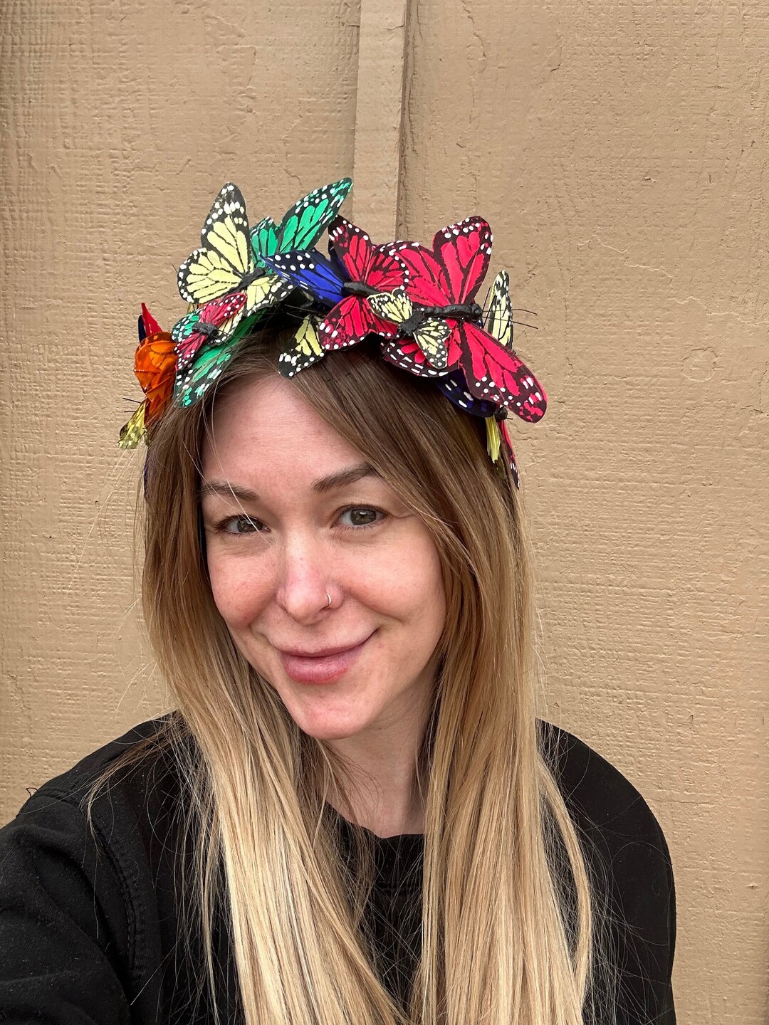 Rainbow PRIDE Butterfly Headband Custom Color Butterfly Halo Crown ...