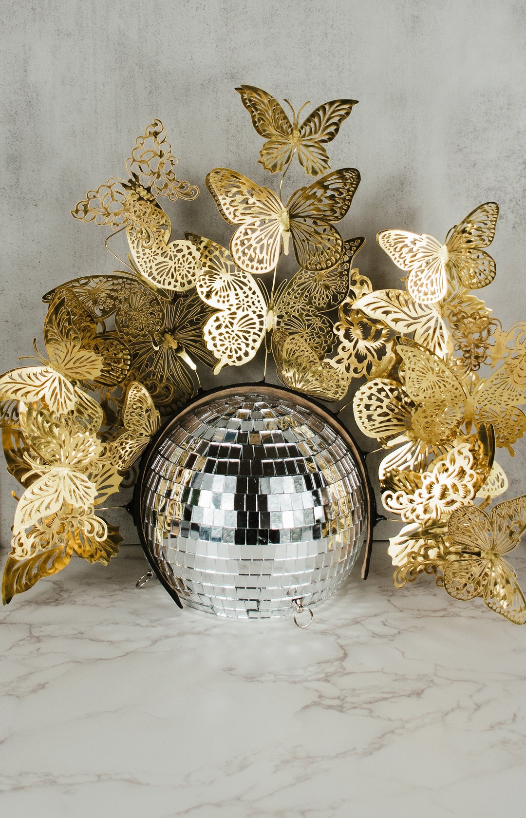 Large Gold Butterfly Elven Cosplay Crown - Music Festival Headpiece ...