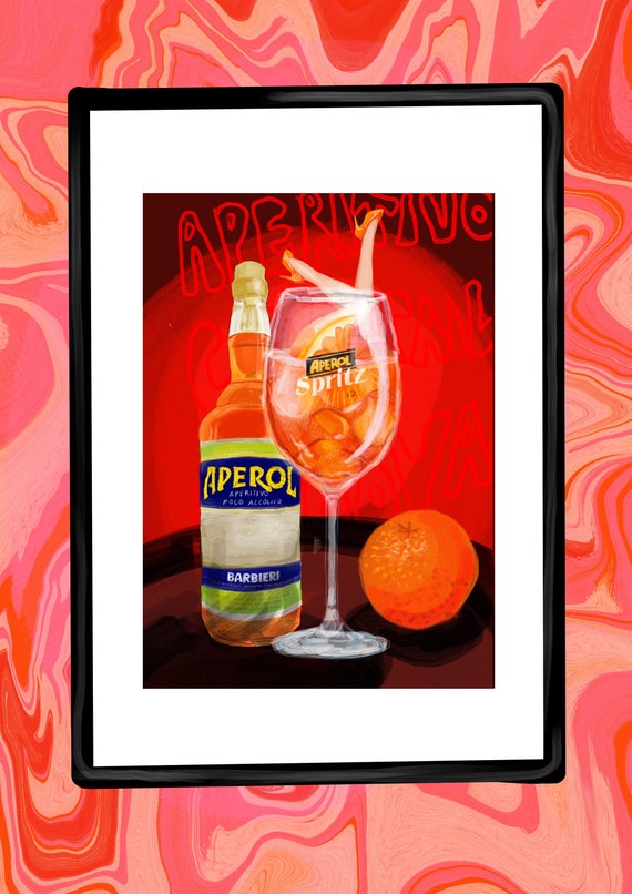 Retro Aperol Print - Etsy