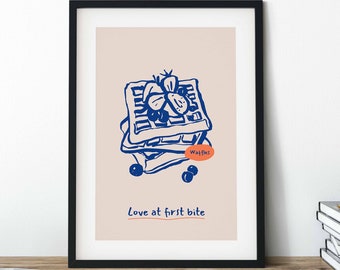 Waffle Wall Art, Pastry Poster, Food Art Printable, Gift for Foodie ...