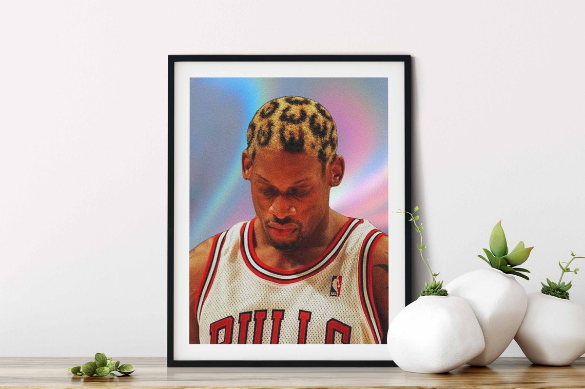 Vintage Style Dennis Rodman Holographic Style Print Wall Art Wall Decor ...