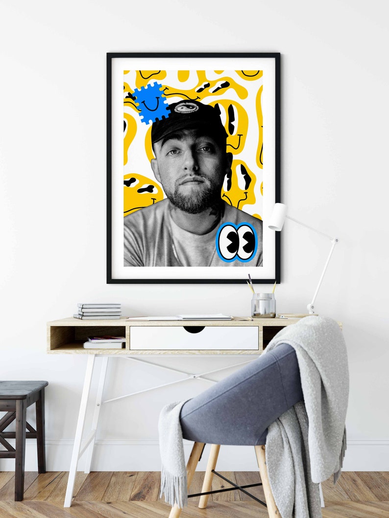 Mac Miller Cartoon Poster Print | Wall Art | Wall Decor | Home Decor ...
